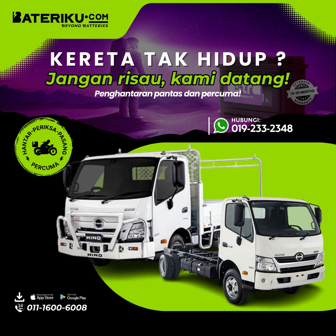Paling Safe! Tukar Bateri Kereta Hino 300 Series Online Selangor ...