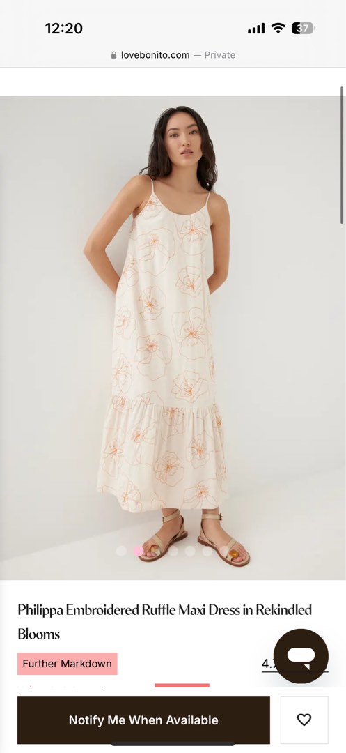 Philippa Embroidered Ruffle Maxi Dress in Rekindled Blooms, Women's ...