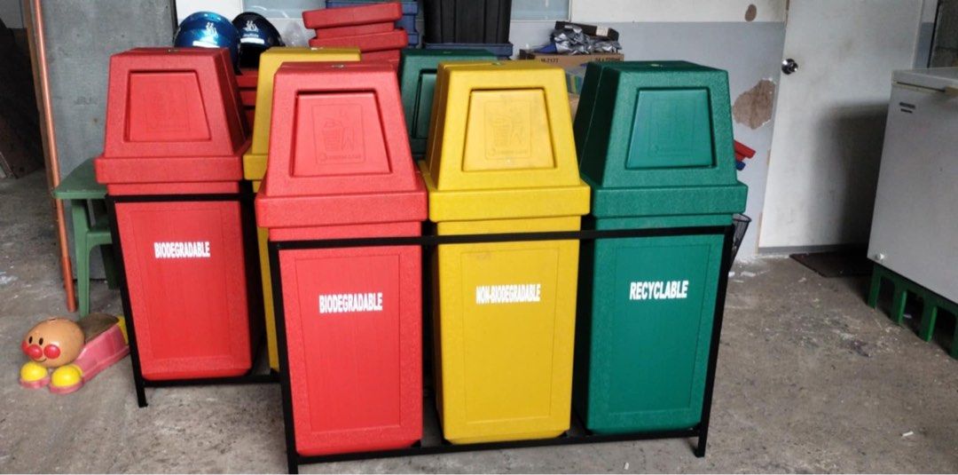 Plastic Waste Segregation Trash Bin, Furniture & Home Living, Cleaning ...