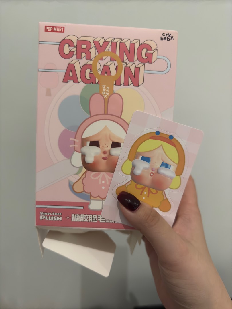 Popmart Cry Baby Crying Again Vinyl face plush (Duck You), Hobbies ...