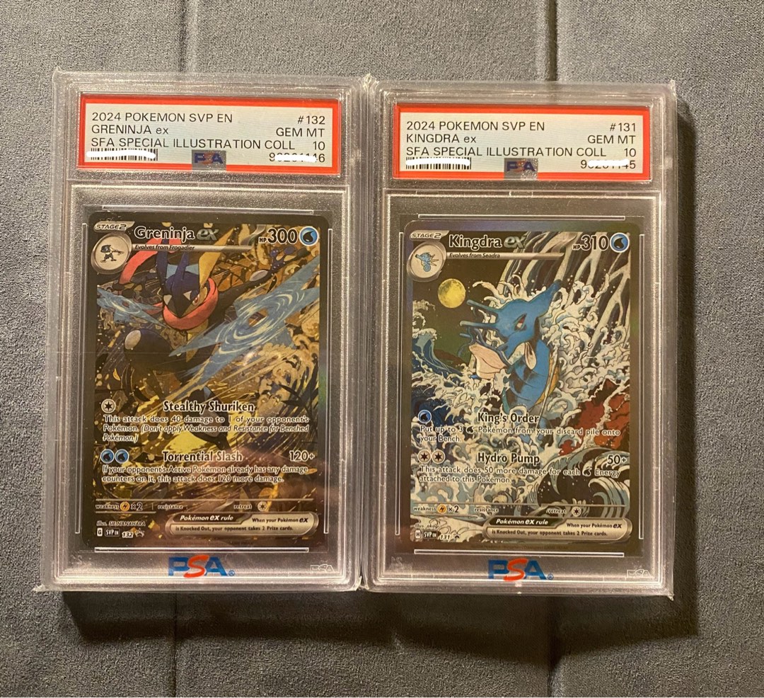 PSA 10 Greninja and Kingdra Sequential Set PTCG, 興趣及遊戲, 玩具 & 遊戲類 ...