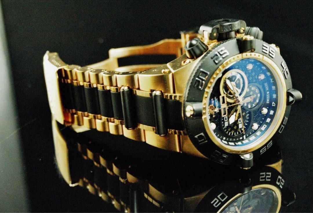 RARE Invicta Men Subaqua Noma IV Master Calendar 5040F Swiss Made Gold ...