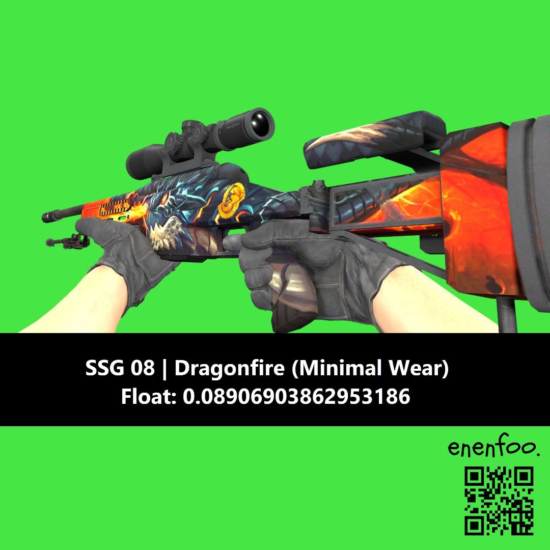 (0.08FV) SSG 08 DRAGONFIRE MW MINIMAL WEAR SSG08 CS2 SKINS KNIFE ITEMS CSGO COUNTER STRIKE ...