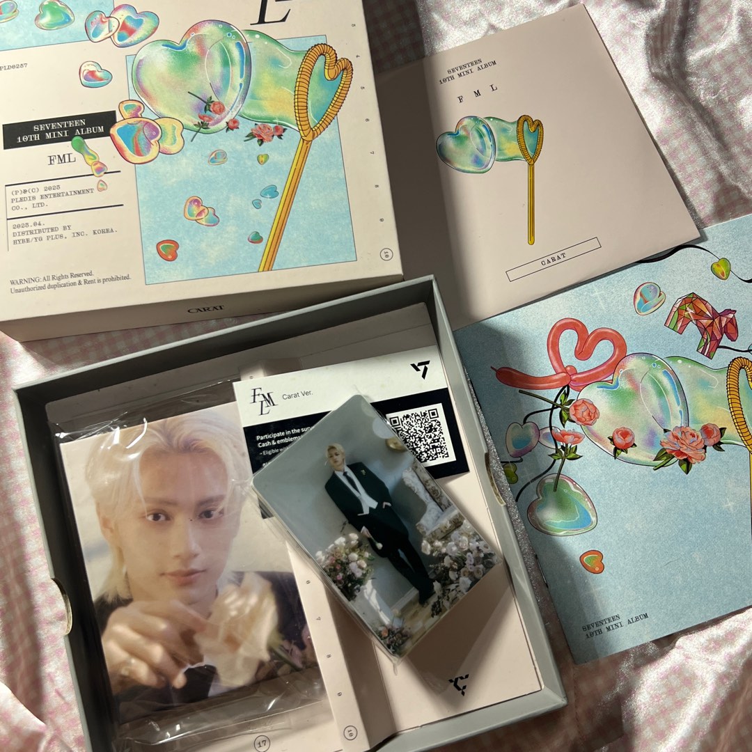 SVT SEVENTEEN JUN JUNHUI FML CARAT VERSION CARVER UNSEALED ALBUM COMPLETE INCLUSIONS CD LYRIC ...