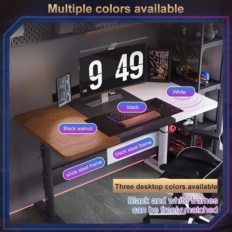 Table Ergonomic Table Height Adjustable PC Gaming Table Office Table ...