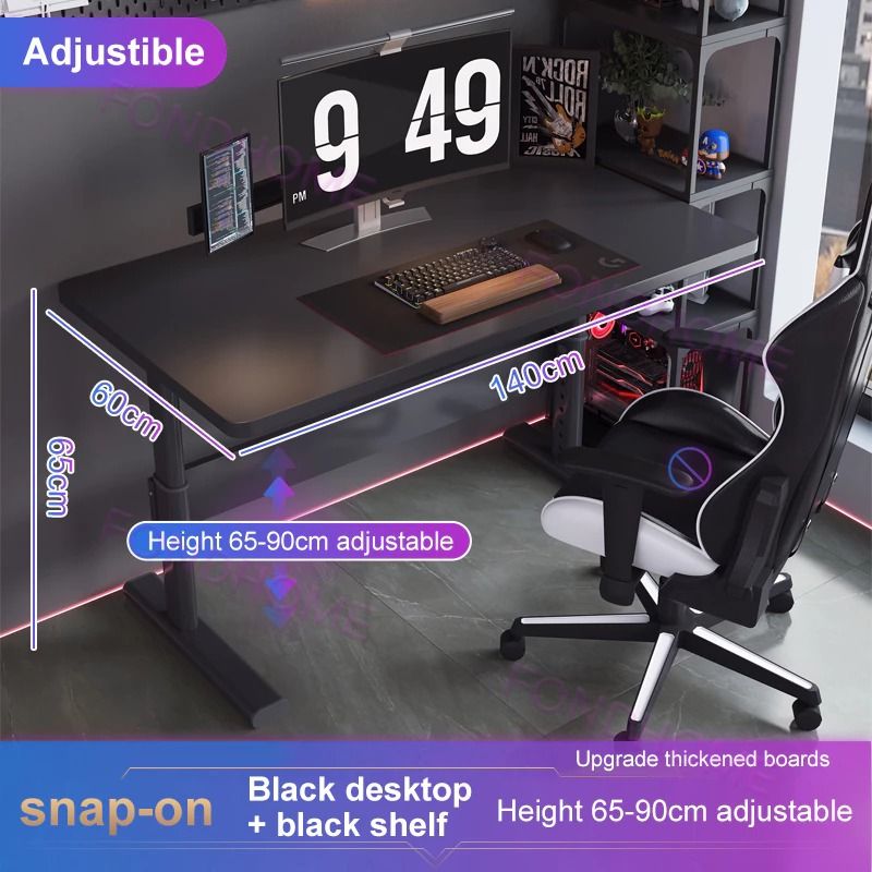 Table Ergonomic Table Height Adjustable PC Gaming Table Office Table ...