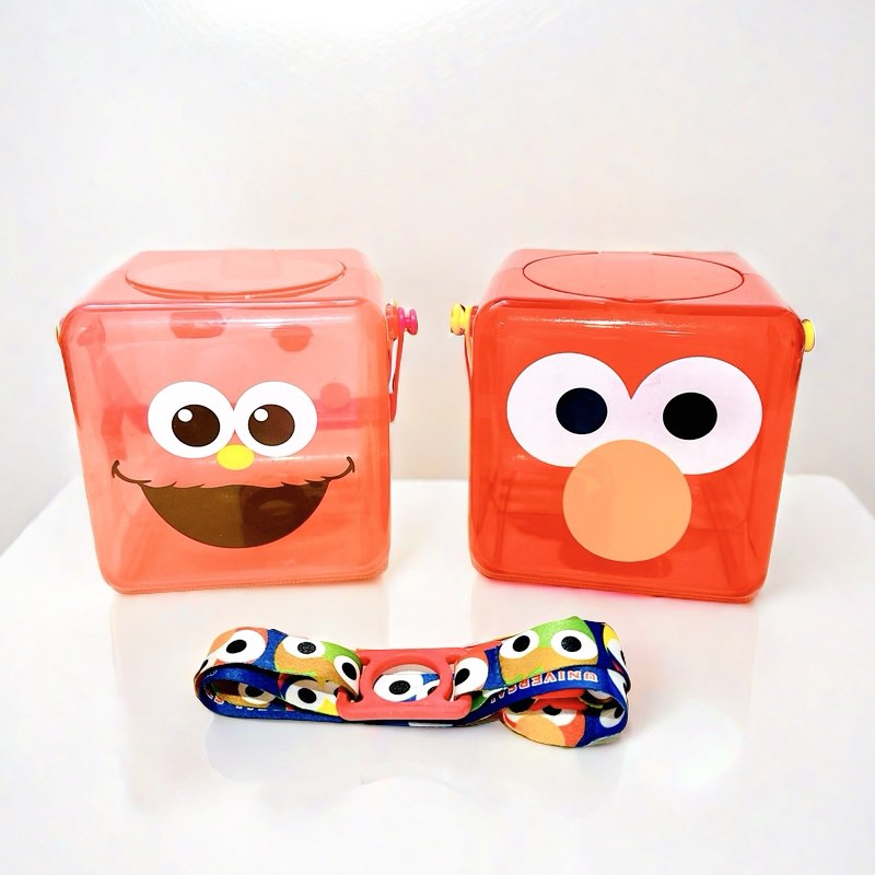 USJ Sesame Street Elmo & Moppy Container Box Bucket with Strap, Furniture & Home Living, Home ...