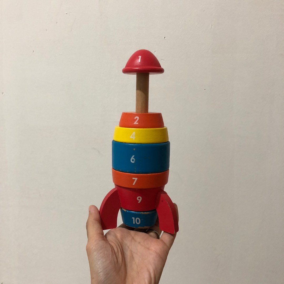Wooden Rocket Stacking (FWP), Hobbies & Toys, Toys & Games on Carousell