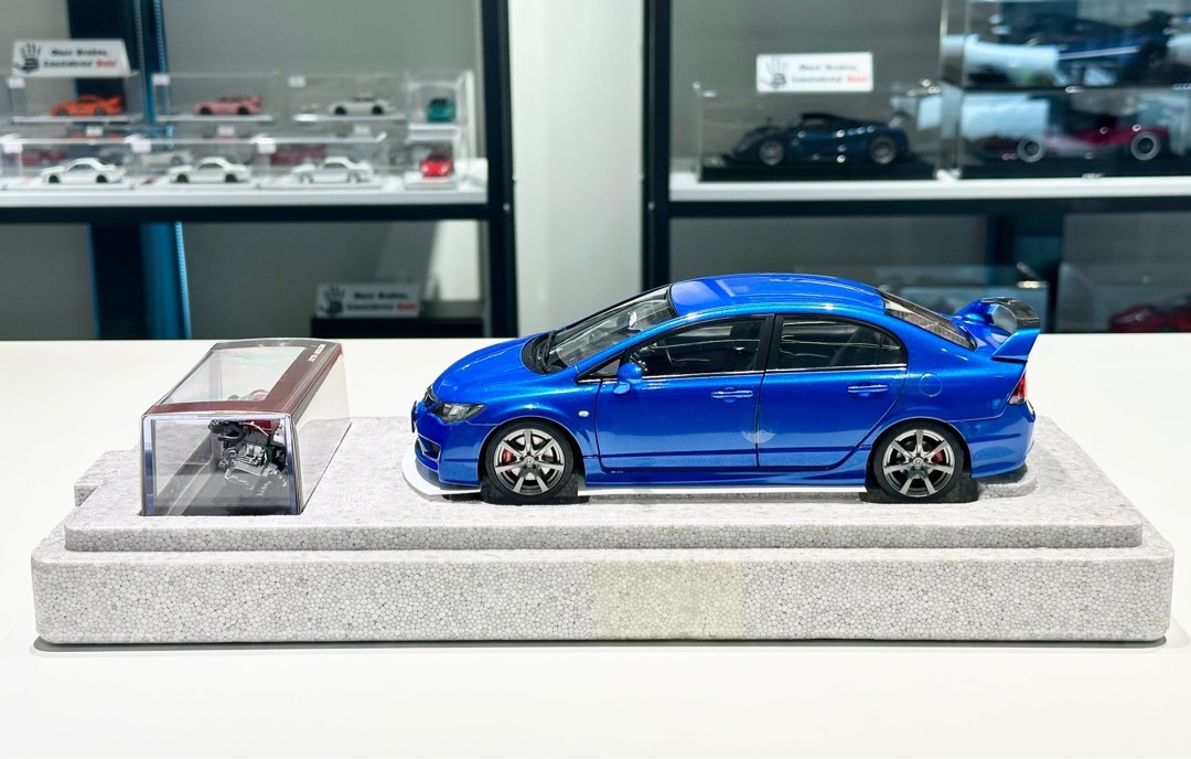 1/18 MotorHelix Honda Civic Type R (FD2R) Vivid Blue Pearl Openable ...