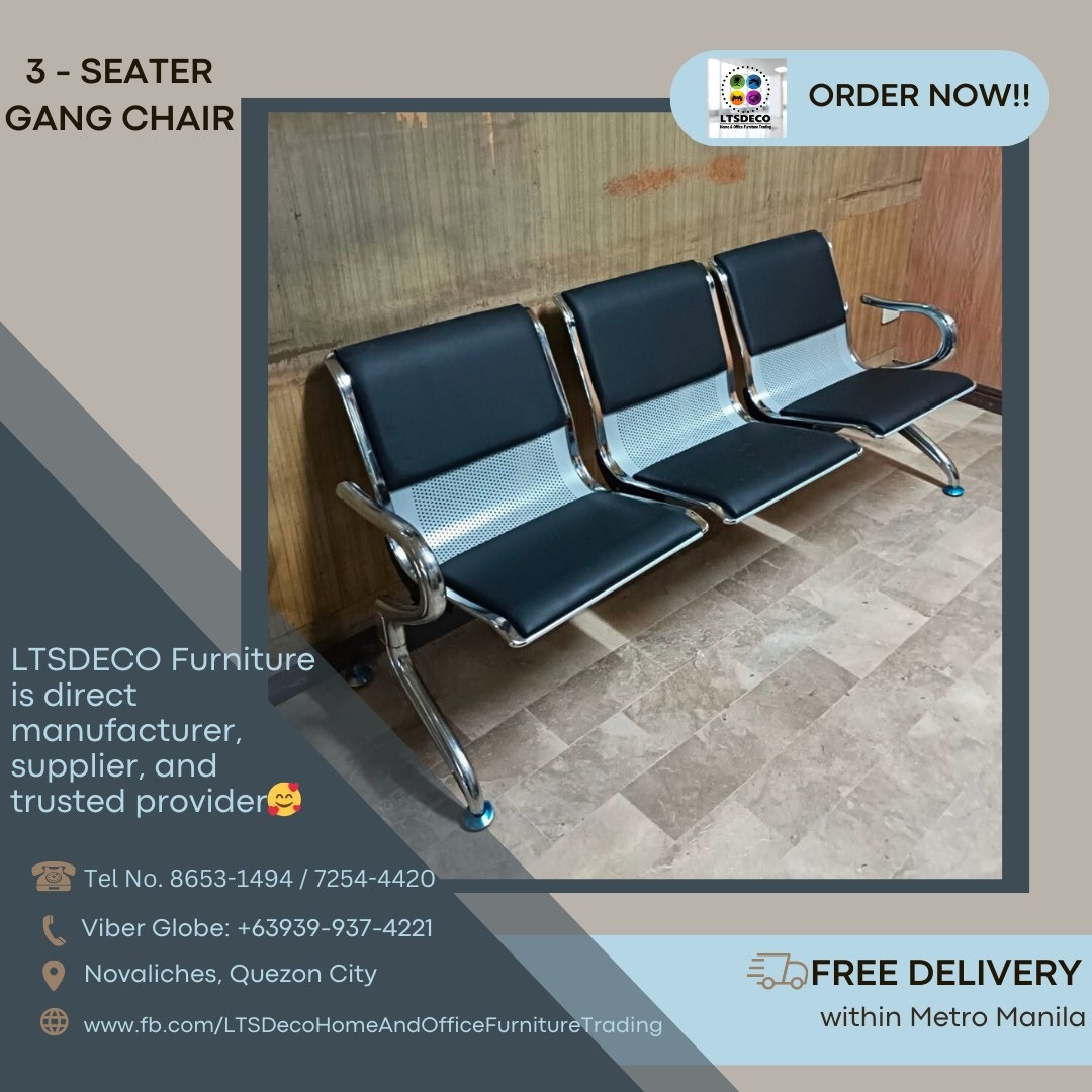 3seaters gang chair \ Office partition \ Office furniture, Furniture ...