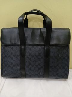 Beg dokumen coach blue, Men's Fashion, Bags, Briefcases on Carousell