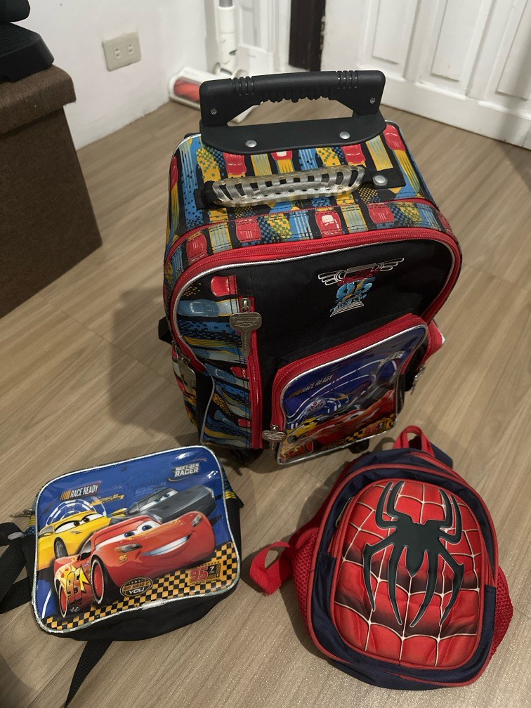 Cars School Bag and Spiderman (Original), Babies & Kids, Babies & Kids ...