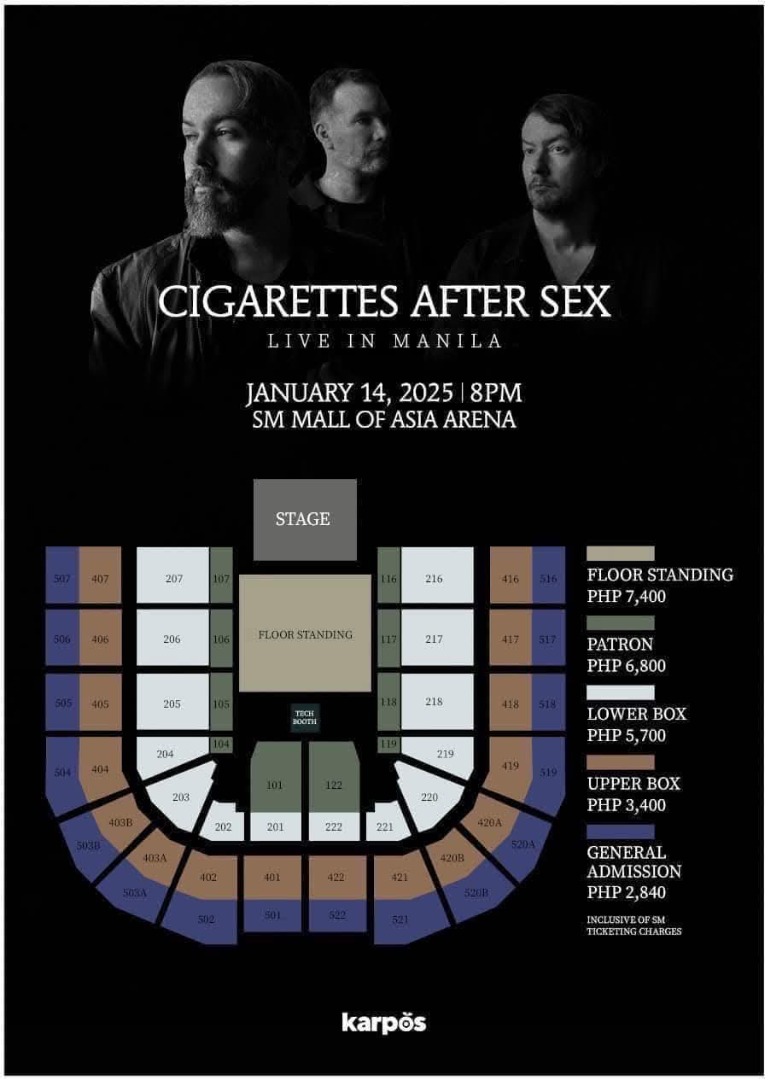 CAS FLOOR STANDING TICKETS, Tickets & Vouchers, Event Tickets on Carousell