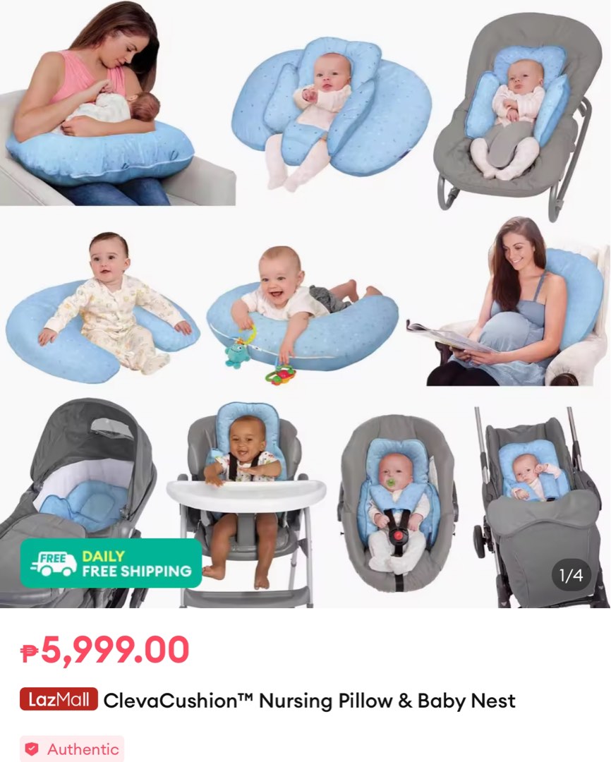 Cleva Cushion Nursing Pillow and Baby Nest, Babies & Kids, Baby Nursery ...