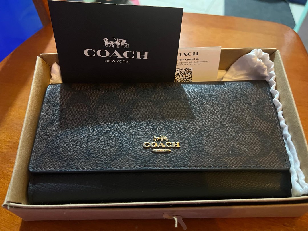 Coach Tri-fold long wallet, Luxury, Bags & Wallets on Carousell