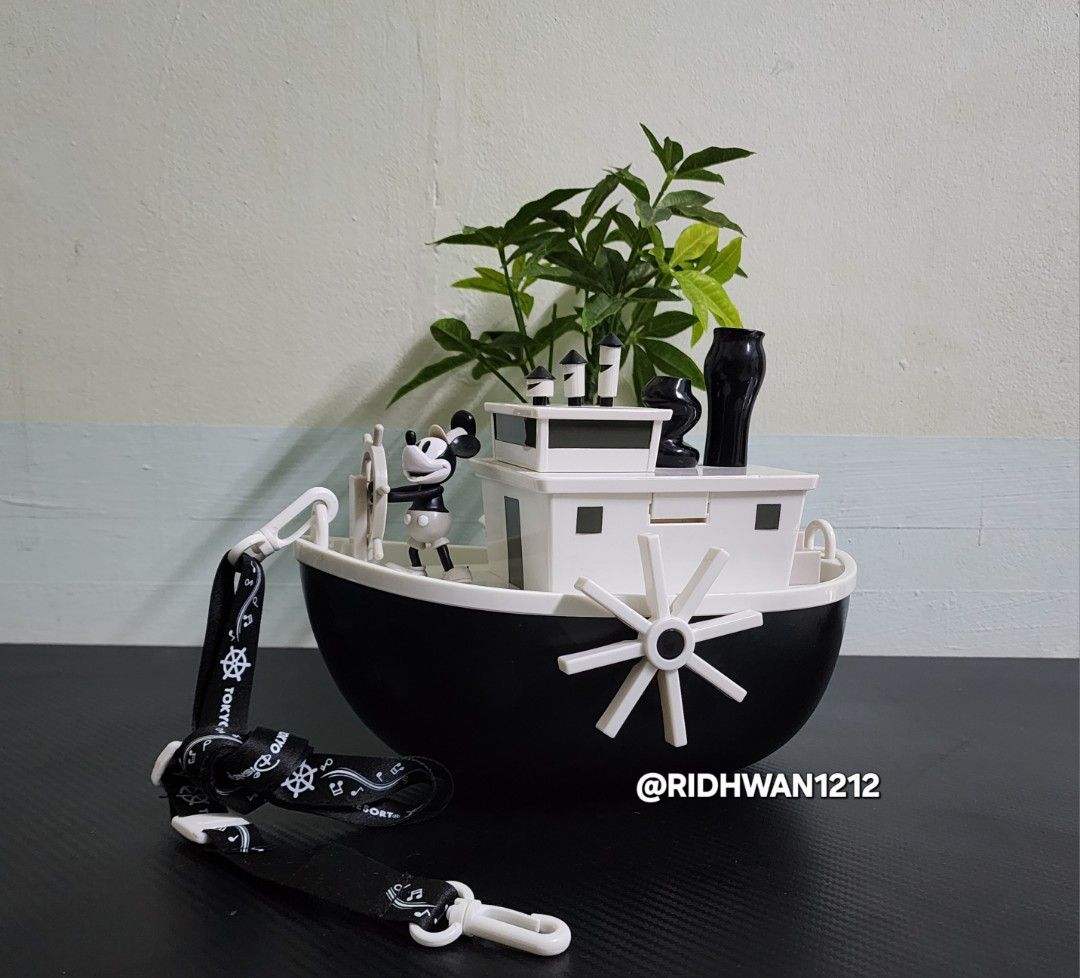 Disney Mickey Mouse Popcorn Bucket Case Steamboat Willie Japan(Limited ...