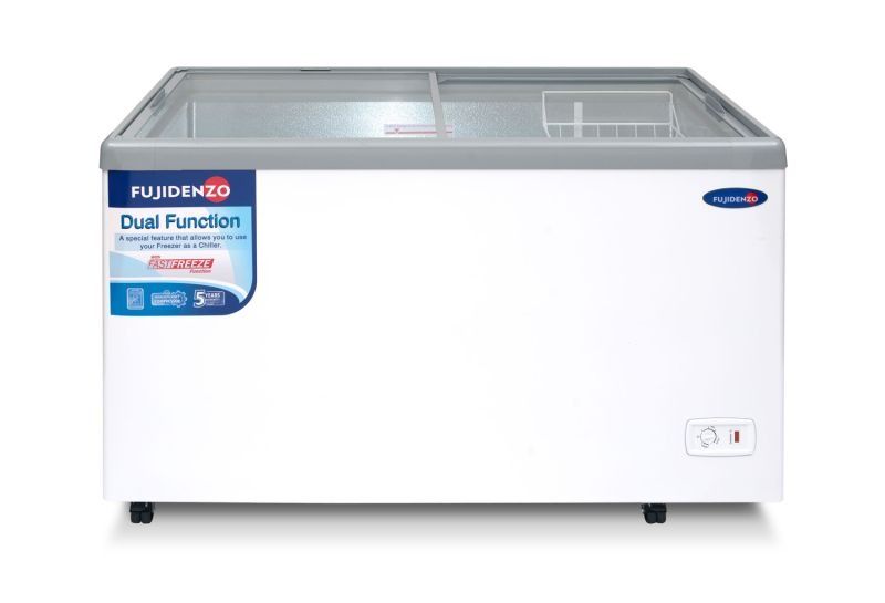 Fujidenzo 15 cu ft Dual Function Sliding Glass Top Chest Freezer/Chiller with Key Lock For Sale ...