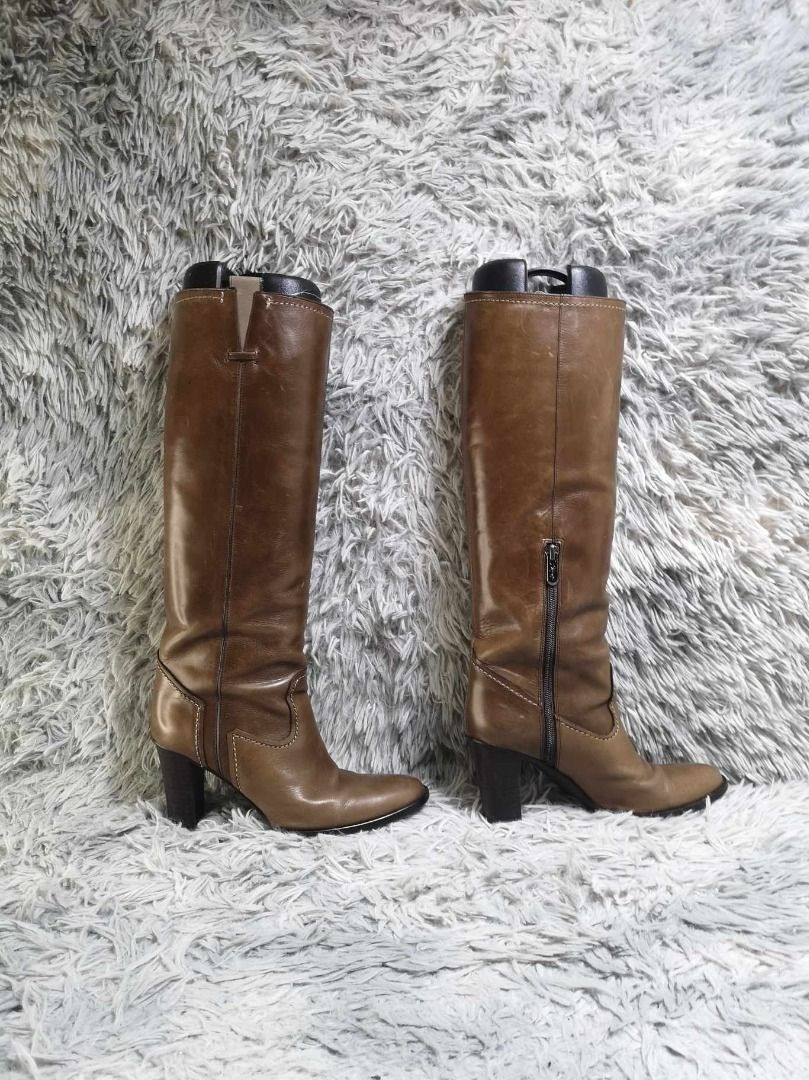 GINZA Kanematsu Long Jockey Leather Boots, Women's Fashion, Footwear ...