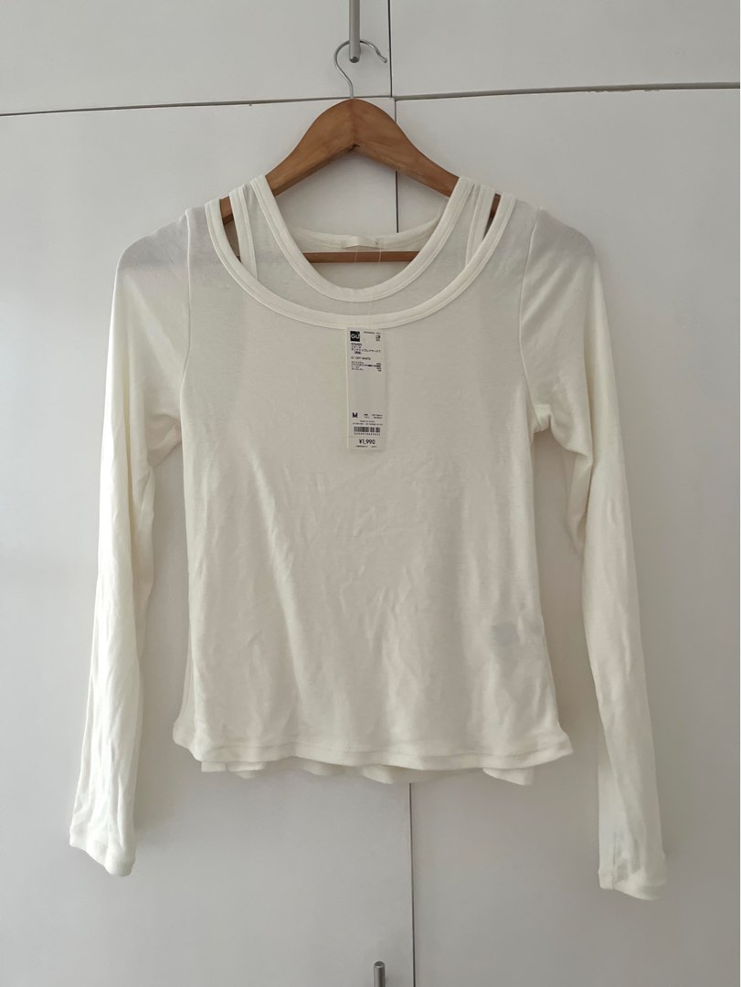 GU longsleeves with sando top, Women's Fashion, Tops, Longsleeves on ...