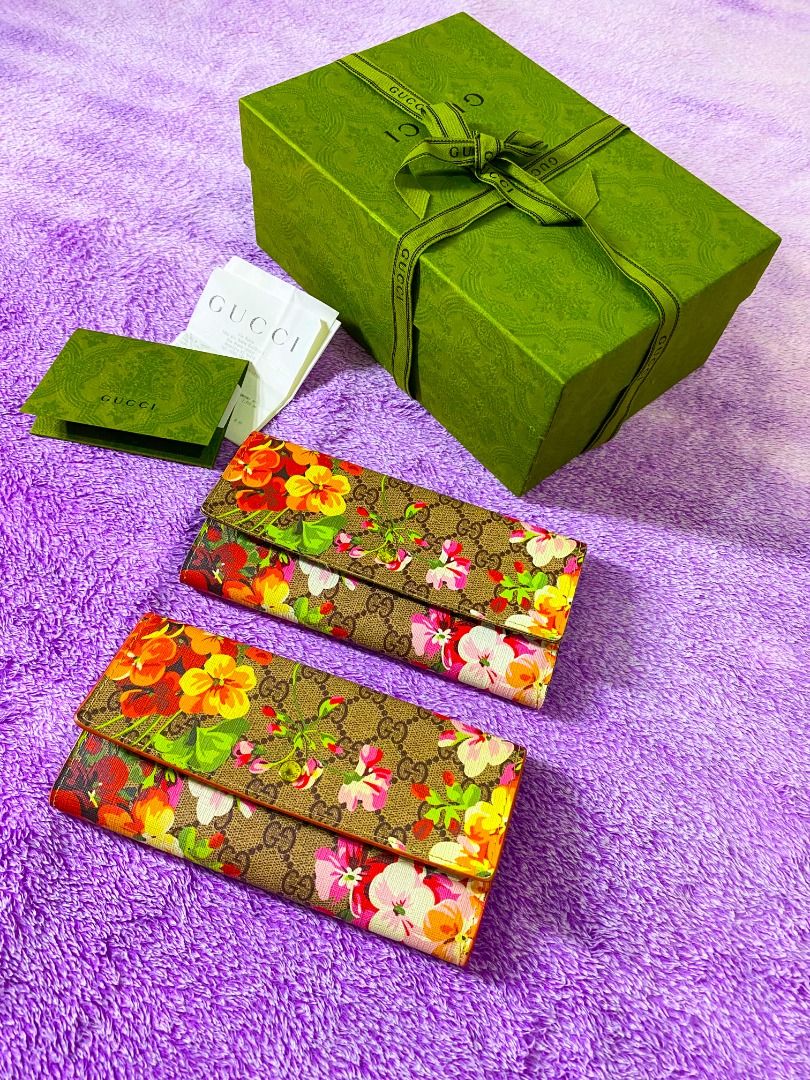 GUCCI GG BLOOMS LONG WALLET COMPLETE WITH RECEIPT AND BOX, Luxury, Bags ...