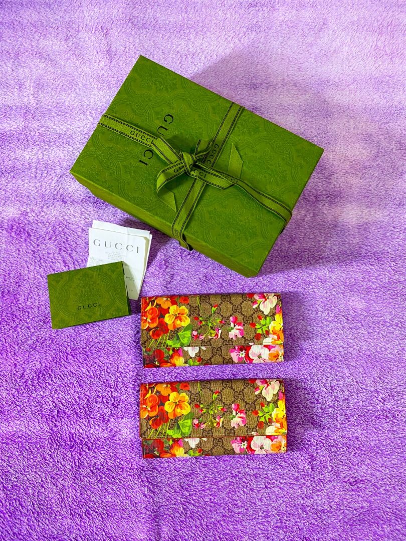 GUCCI GG BLOOMS LONG WALLET COMPLETE WITH RECEIPT AND BOX, Luxury, Bags ...