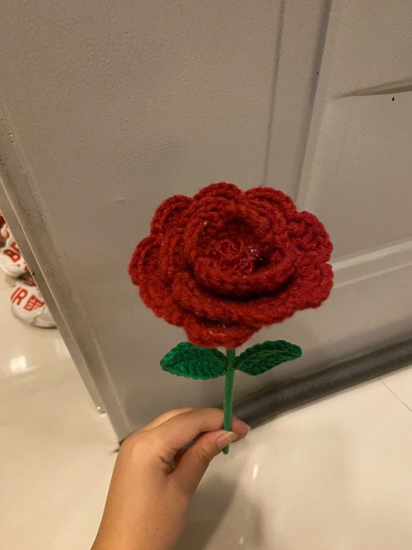 Handmade Rose crochet, Hobbies & Toys, Stationery & Craft, Flowers ...