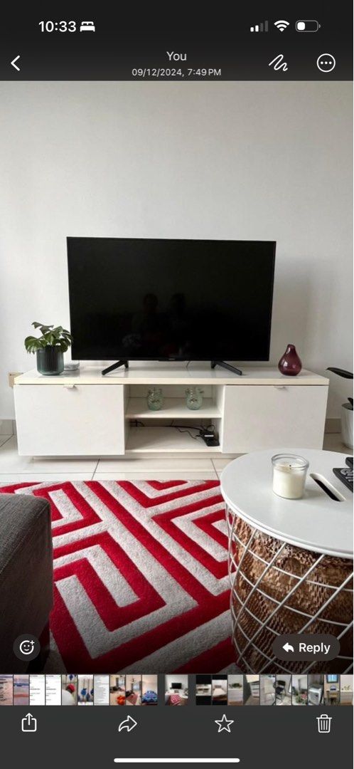 Ikea Byas TV bench, Furniture & Home Living, Furniture, TV Consoles on ...