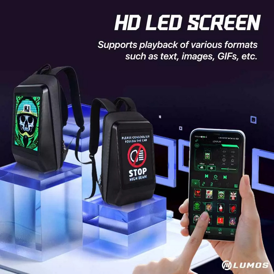LOY Pixel Core HD Led Backpack with Waterproof and customizable Lamps ...