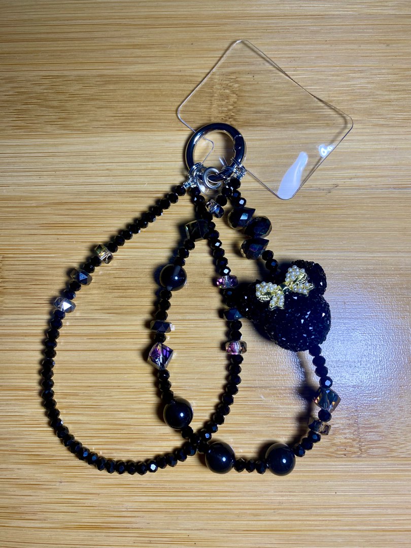 Minnie Mouse Black Crystal Phone Chain, Mobile Phones & Gadgets, Mobile ...