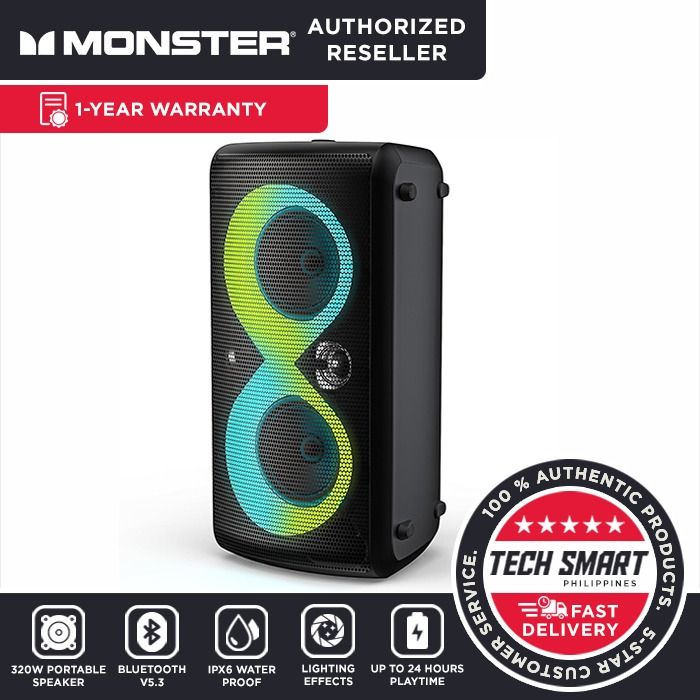 Monster Cycle Plus Bluetooth Speaker, 320W High Power Portable Party ...