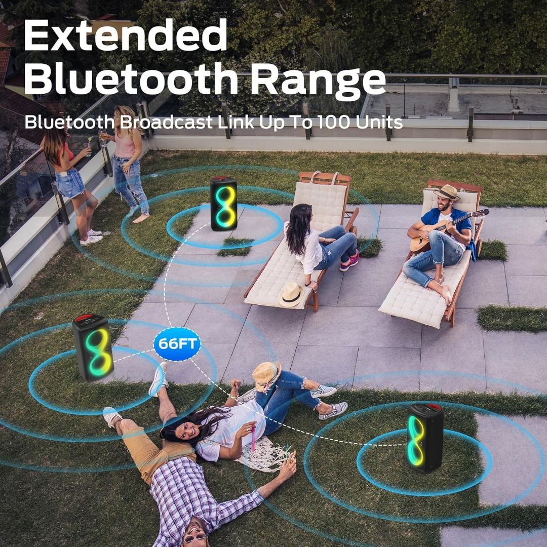 Monster Cycle Plus Bluetooth Speaker, 320W High Power Portable Party ...