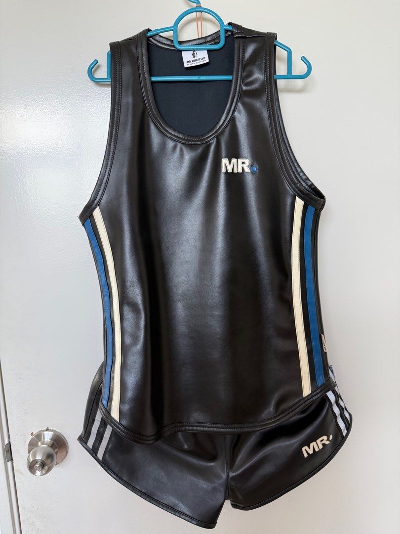 Mr. Riegillio leather singlet and shorts, Men's Fashion, Tops & Sets ...