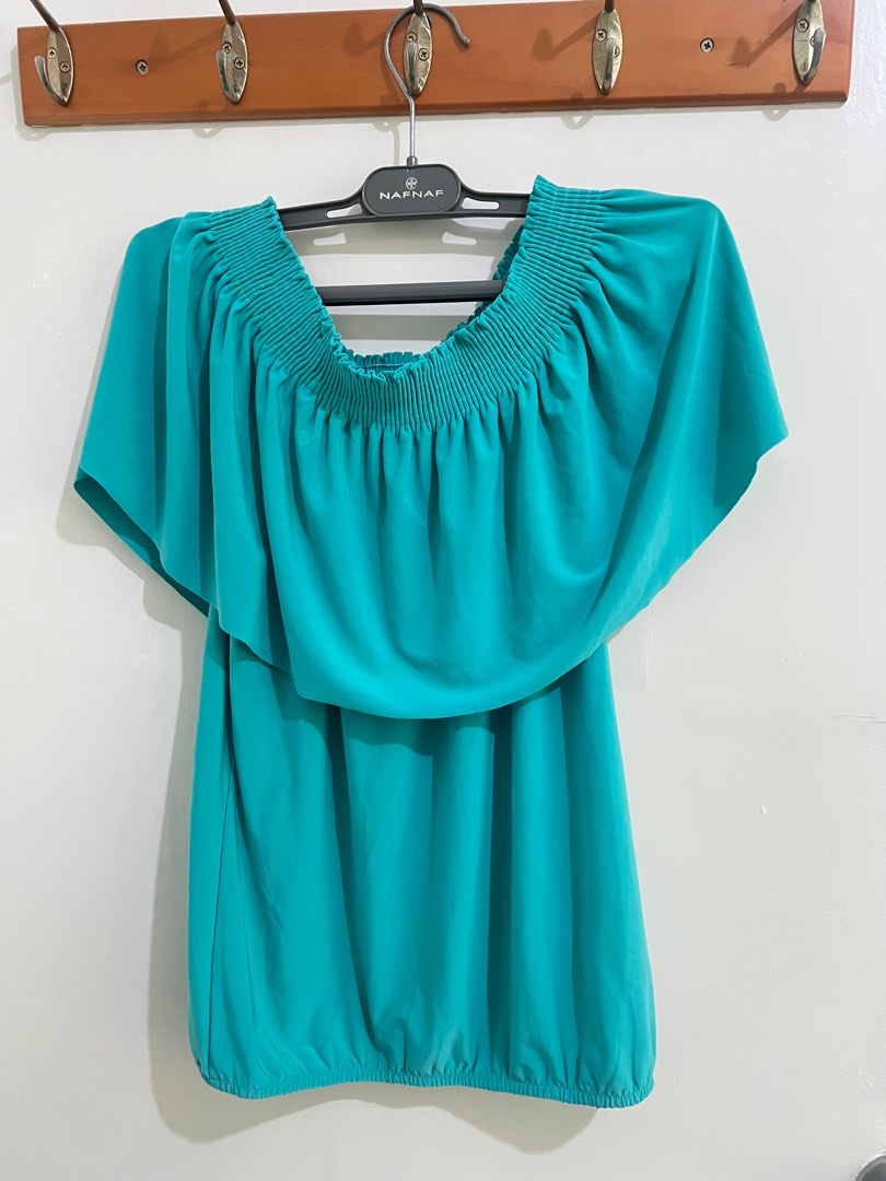 Off shoulder tiffany blue, Women's Fashion, Tops, Others Tops on Carousell