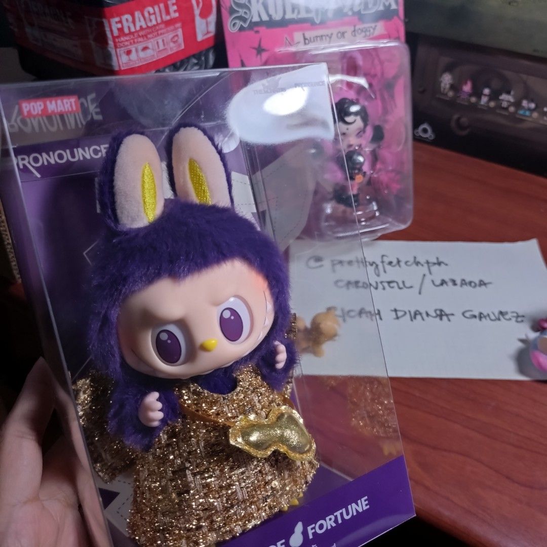 Pop Mart Labubu WOF Wings of Fortune Pronounce Vinyl Plush Pendant ...
