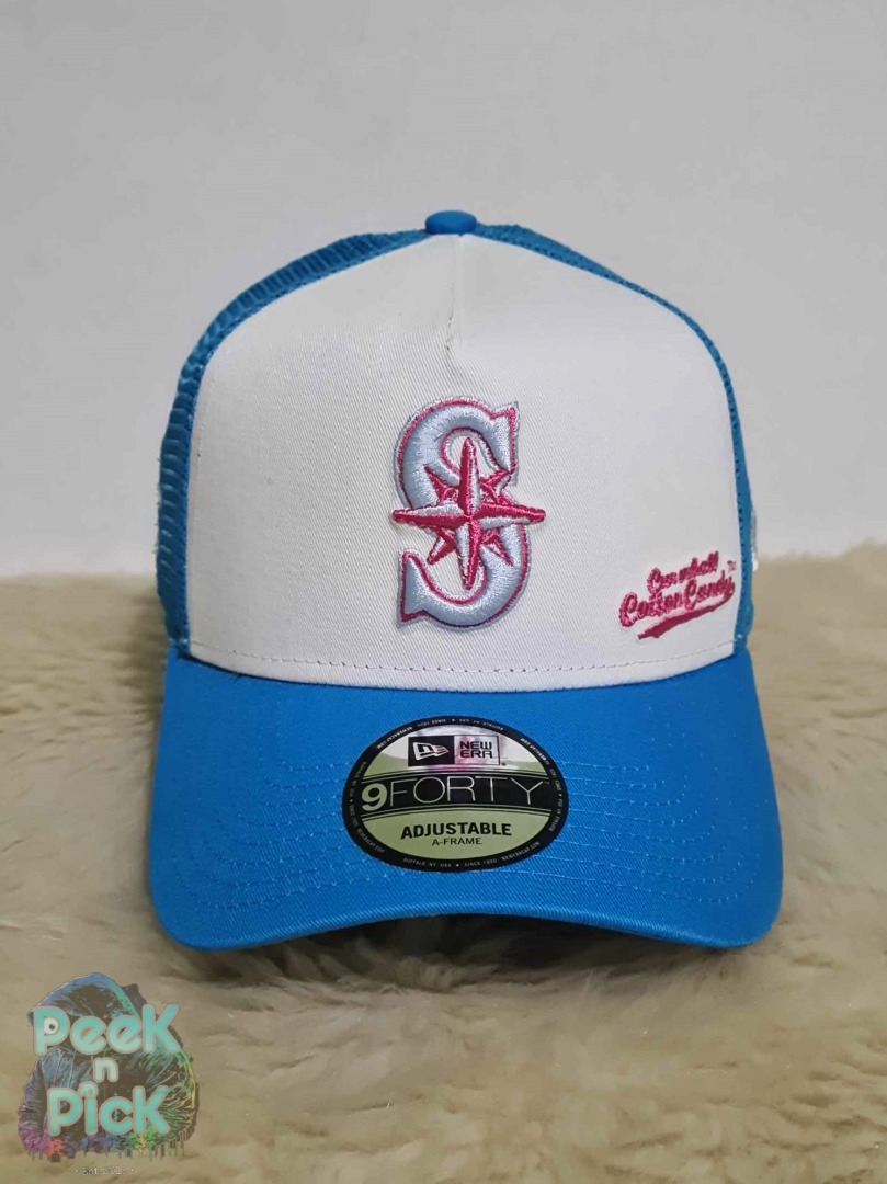 Seattle Mariners Curveball Cotton Candy New Era 9Forty A-Frame Trucker ...