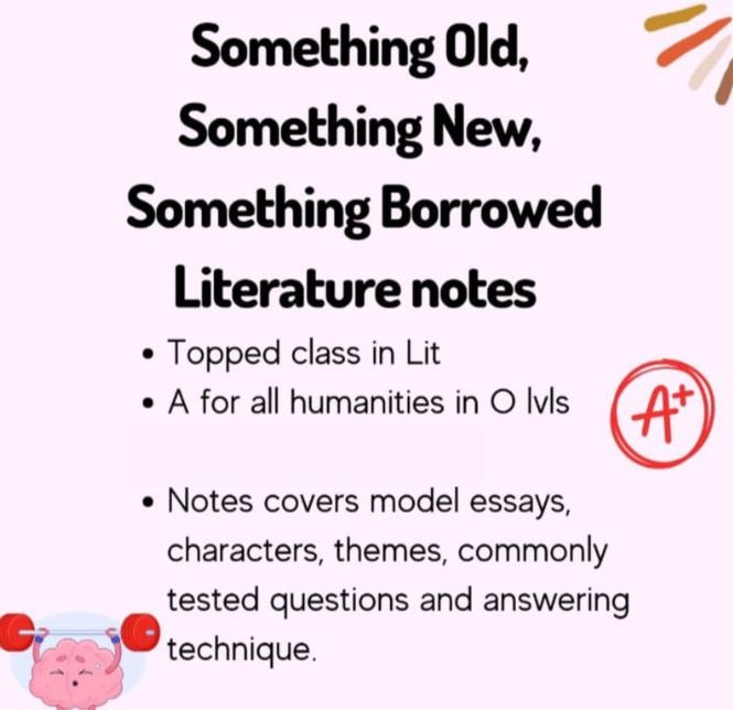 Something old something new something borrowed literature notes (made ...