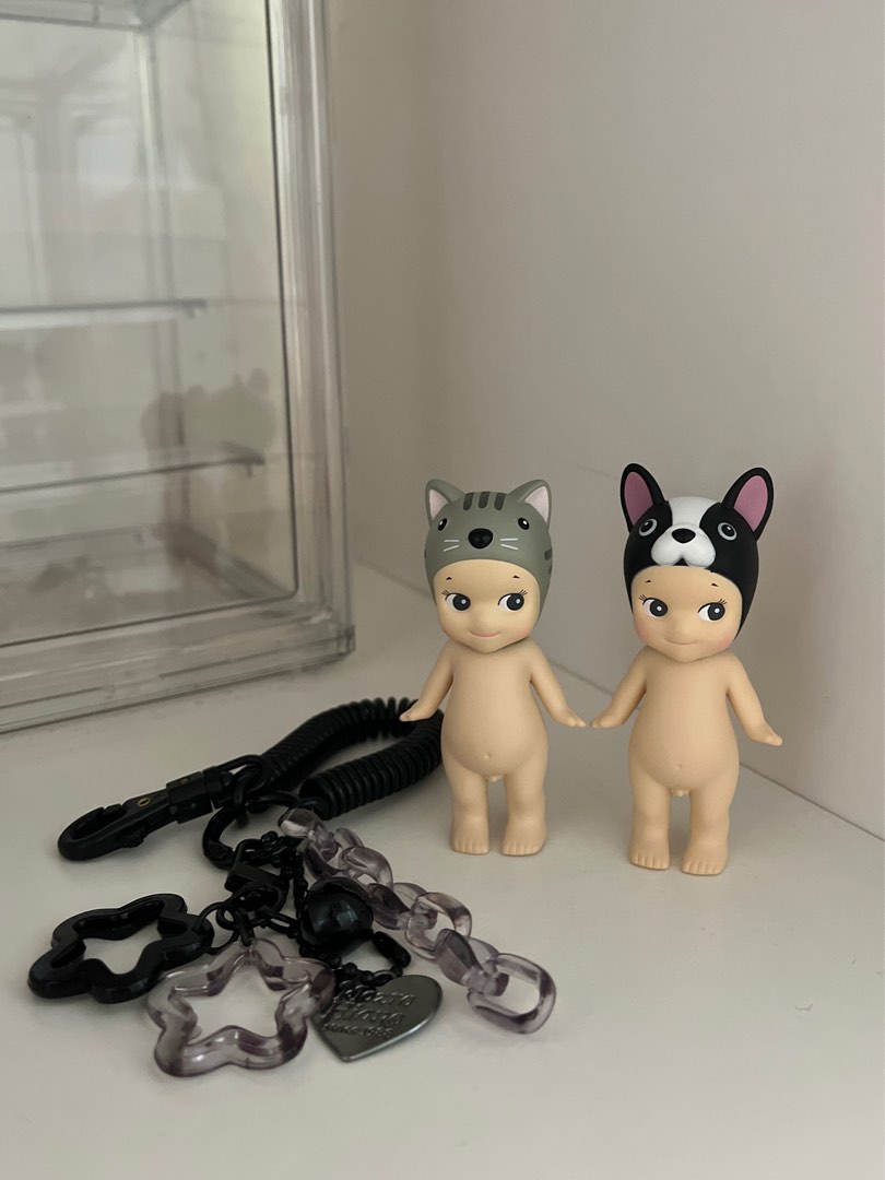 Sonny angel SET calico cat french bulldog acrylic case, Hobbies & Toys ...