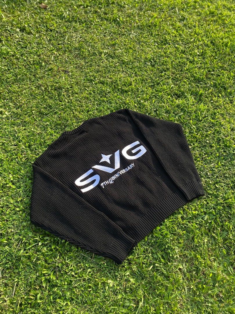 Svg Black Waffle Knitwear, Men's Fashion, Tops & Sets, Hoodies on Carousell