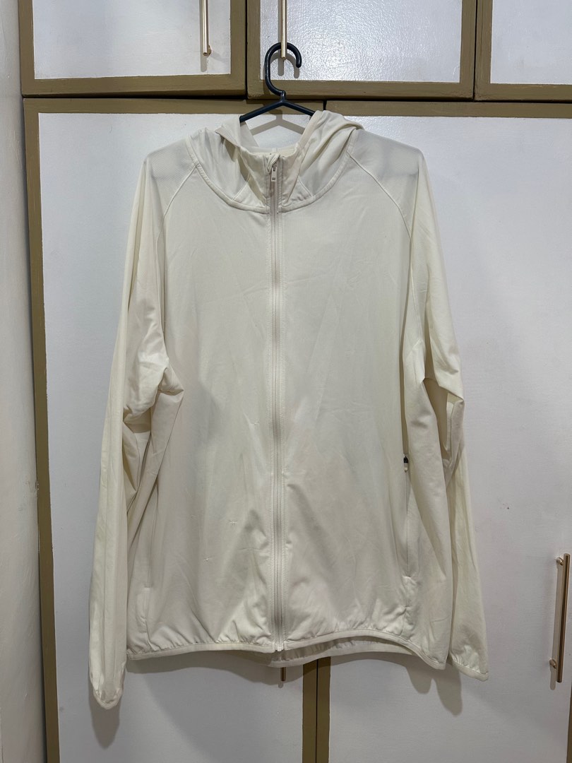 Uniqlo AIRism UV Protect Mesh Long Sleeve Hoodie Jacket White, Men's ...