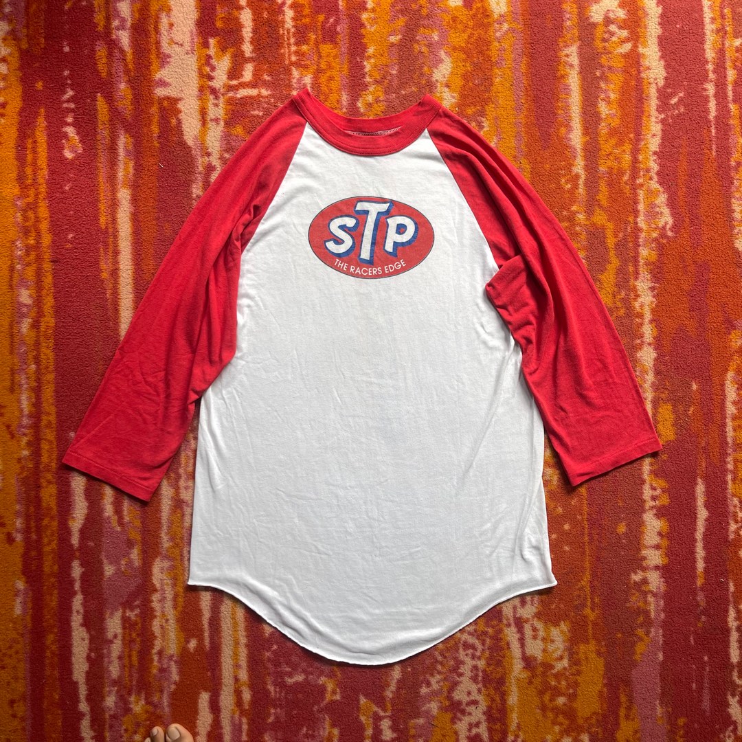 Vintage 90s STP racing star flag 3q tshirt, Men's Fashion, Tops & Sets ...