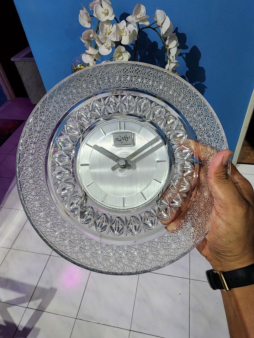 Vintage crystal wall clock, Furniture & Home Living, Home Decor, Clocks ...