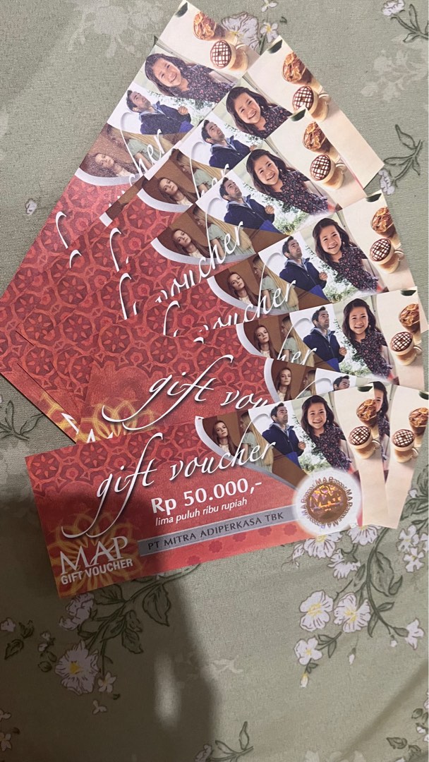 Voucher MAP 400.000 Pecahan 50.000 (8 Lembar), Tiket & Voucher, Kartu ...