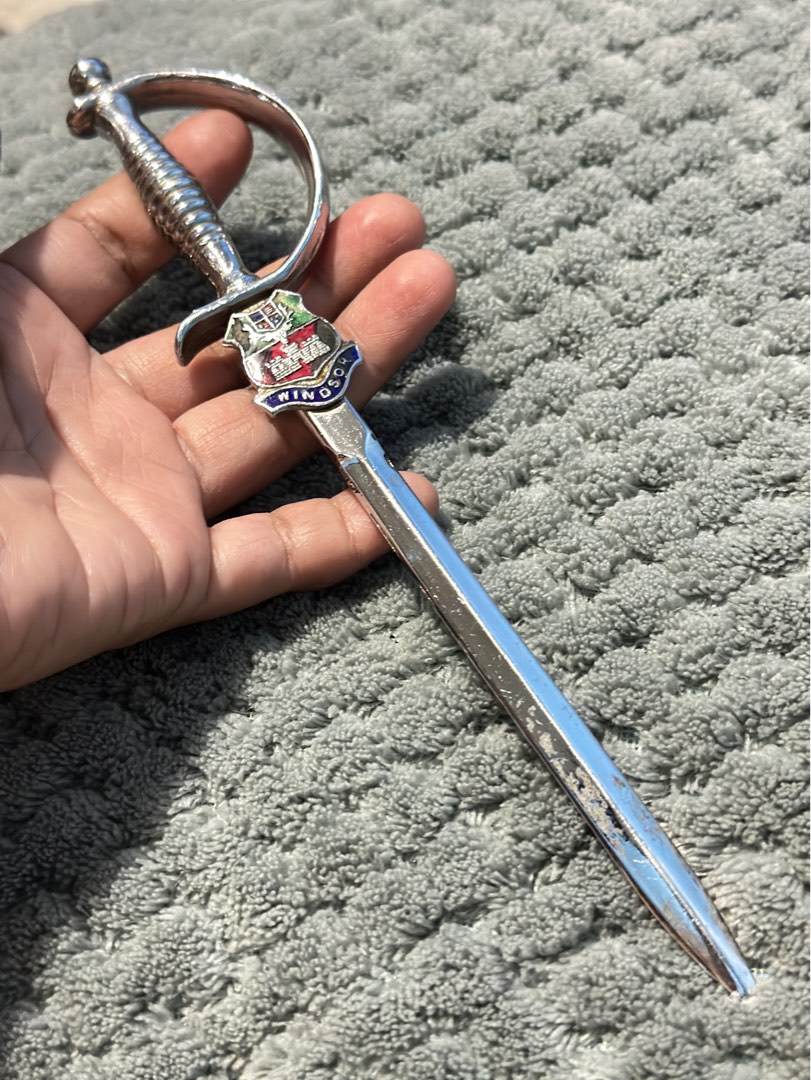Windsor Small Silver Metal Sword carved ENGLAND Letter Opener, Men's ...