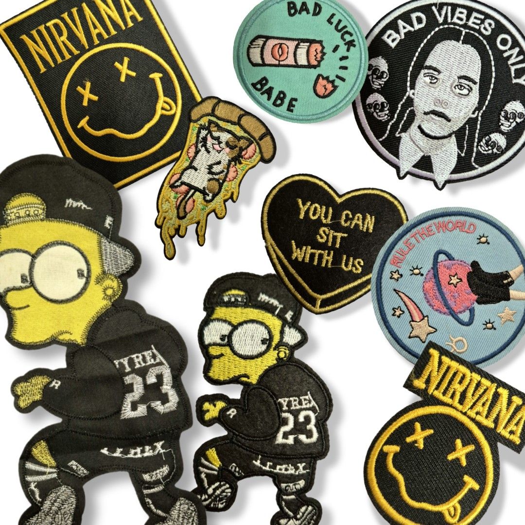 Y2K GRUNGE PATCHES {tags: nirvana, simpsons, wednesday addams}, Hobbies ...