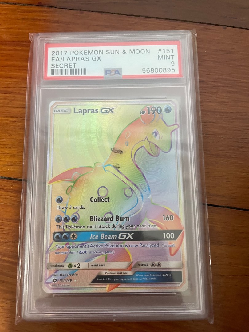 2017 Pokemon Sun & Moon Lapras GX Secret Rare PSA 9, Hobbies & Toys ...