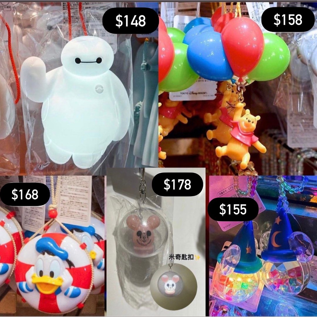 現貨 東京迪士尼限定 發光掛飾 Baymax Pooh Donald Mickey 中秋節 燈籠, 興趣及遊戲, 玩具 & 遊戲類 ...