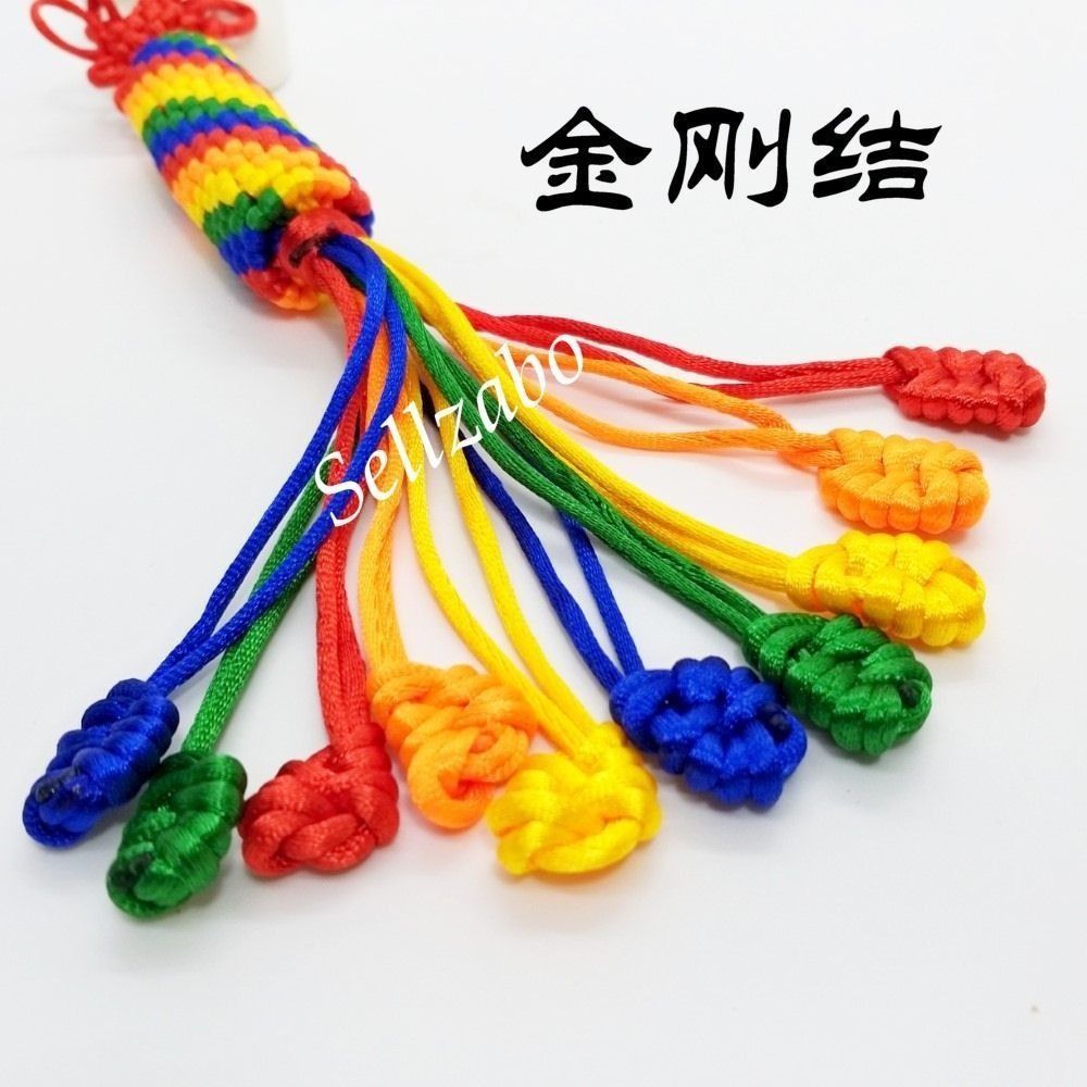 🐎 Tibet 5-Colours Chinese Knot Hanging Ornaments 西藏五色手编织绳吊饰 ~ 30cm ...