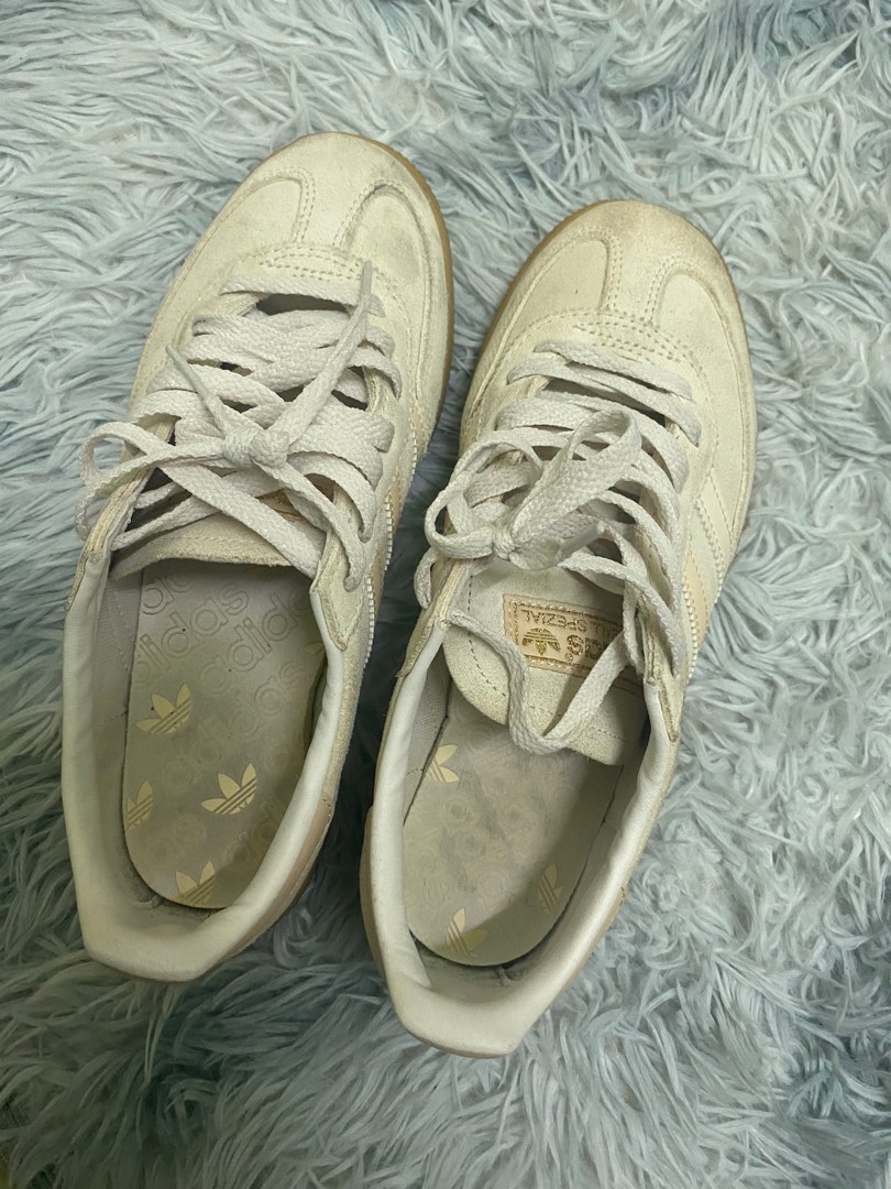 Adidas Spezial Cream White Sneakers, Women's Fashion, Footwear ...