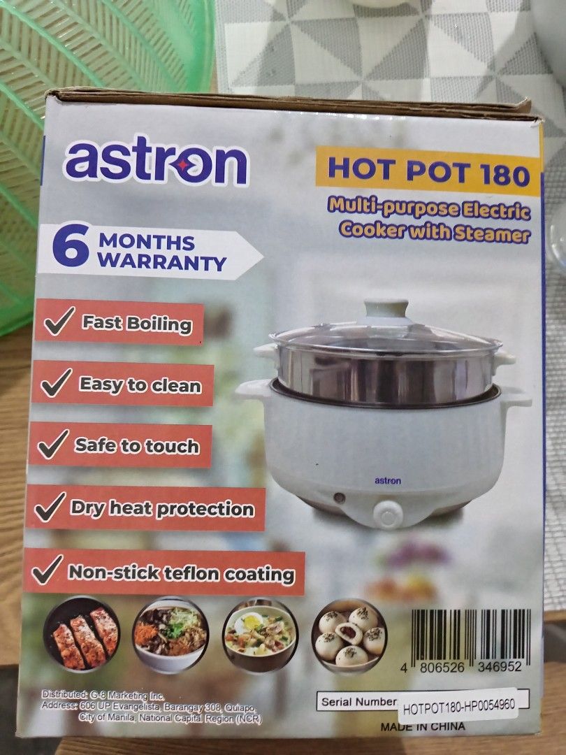 Astron Hot Pot 180 Electric Cooker with Steamer, TV & Home Appliances ...