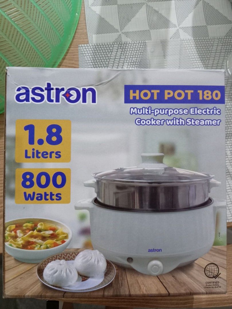 Astron Hot Pot 180 Electric Cooker with Steamer, TV & Home Appliances ...